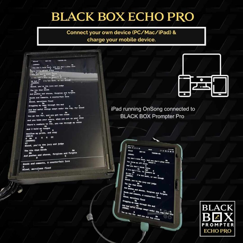 BLACK BOX Echo Pro - Connect OnSong via iPad - BLACK BOX Prompter